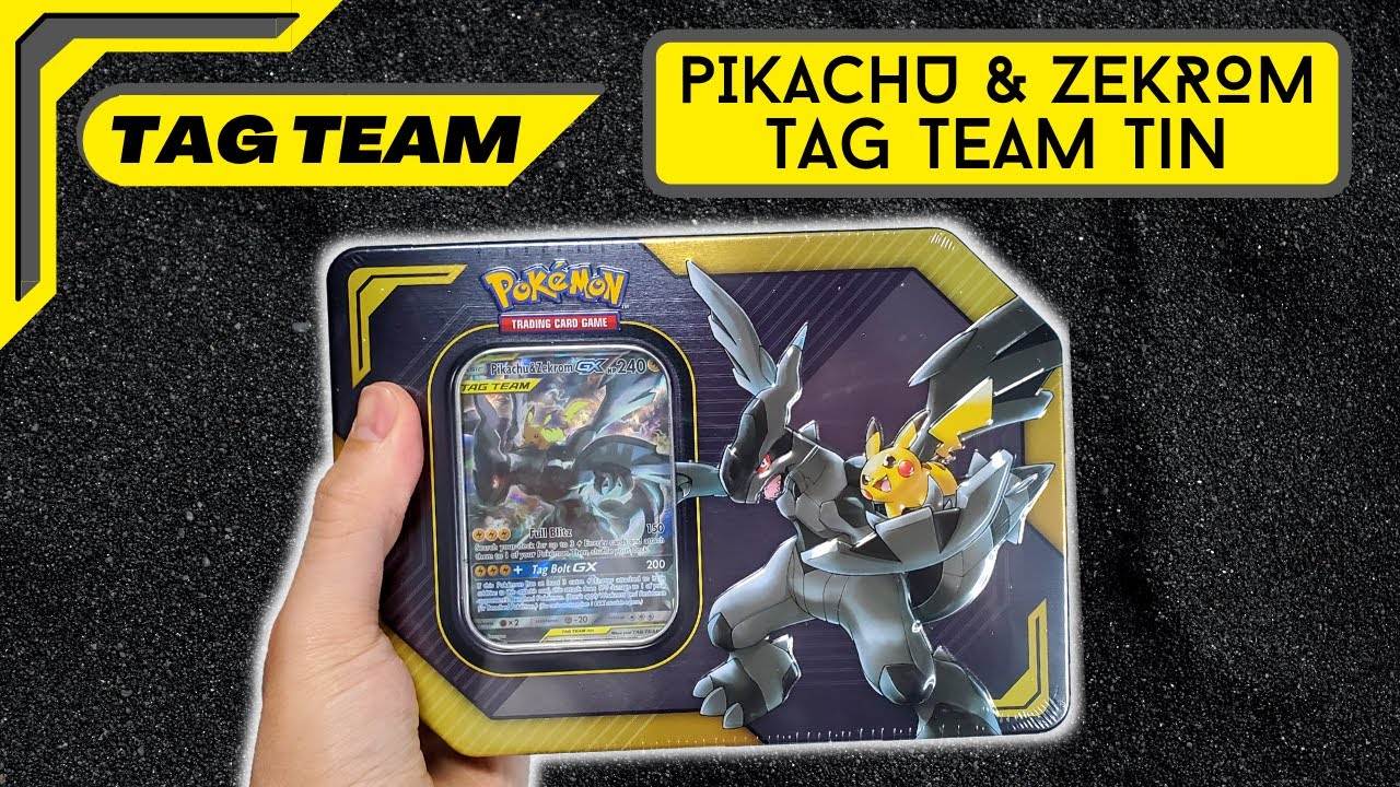 Tag Team Pikachu & Zekrom Tin Pokémon Opening! - YouTube