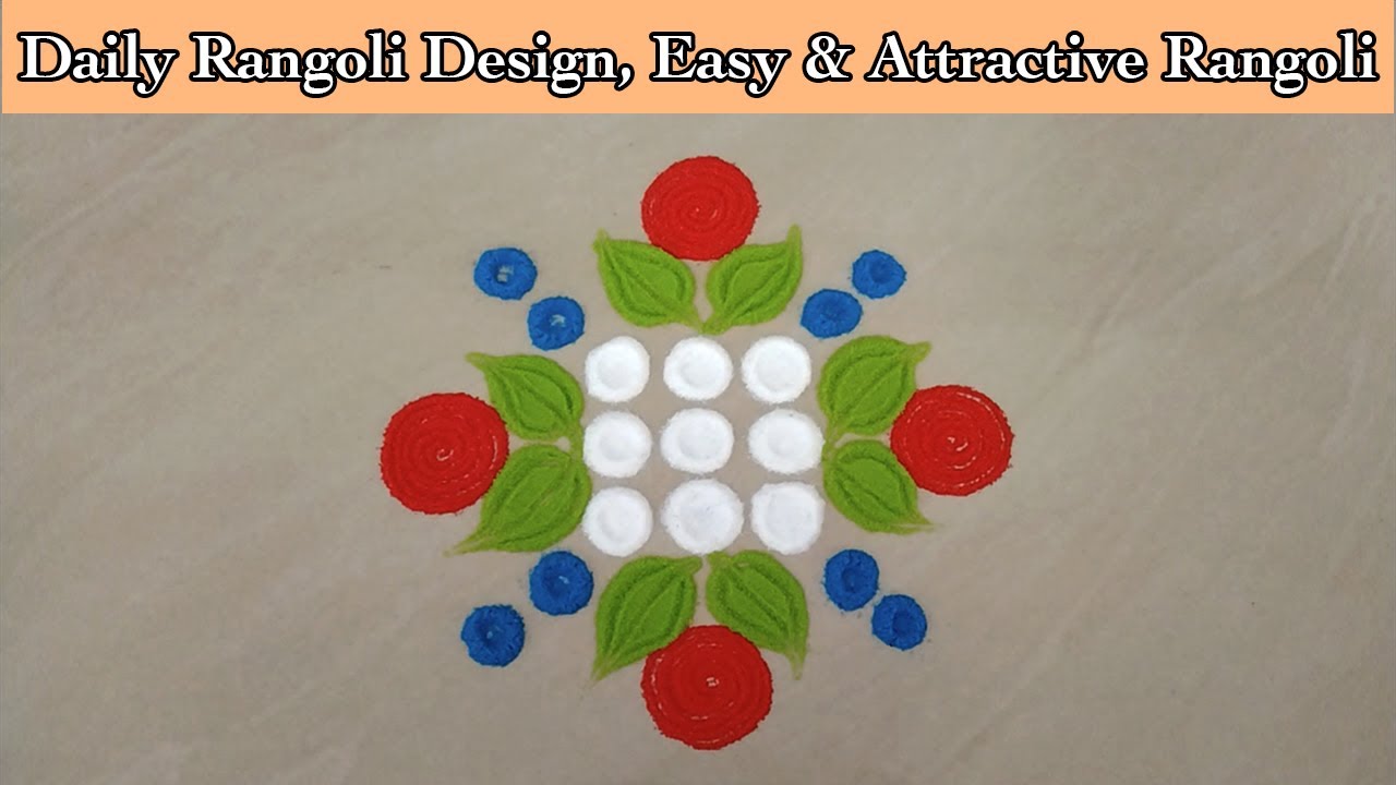 Daily Rangoli Design Easy & Attractive Rangoli #rangoli # ...