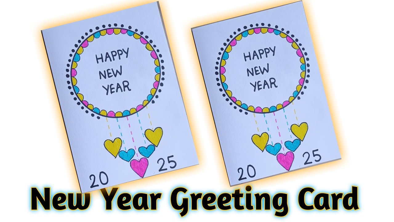 how to make new year card • new year card making • new year card idea ...