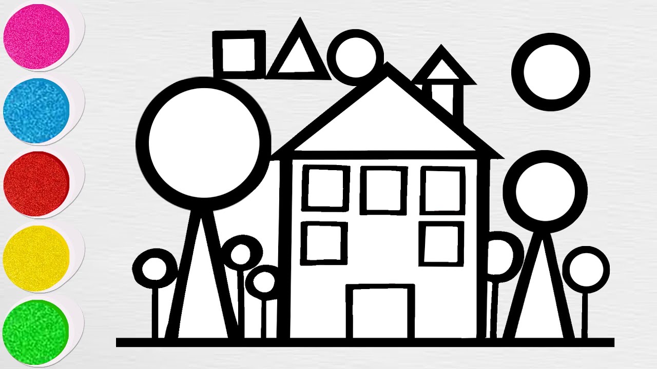 How to Draw A House From Shapes | Step by Step - YouTube