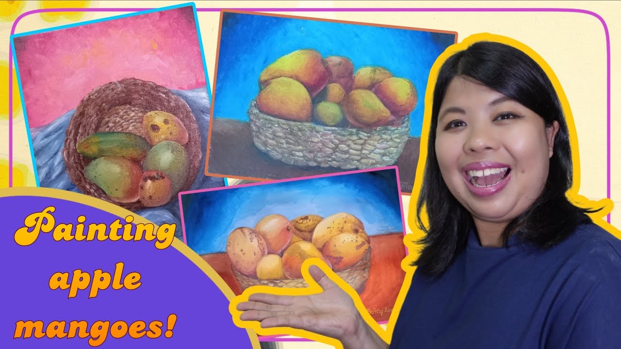 Painting apple mangoes three ways - YouTube