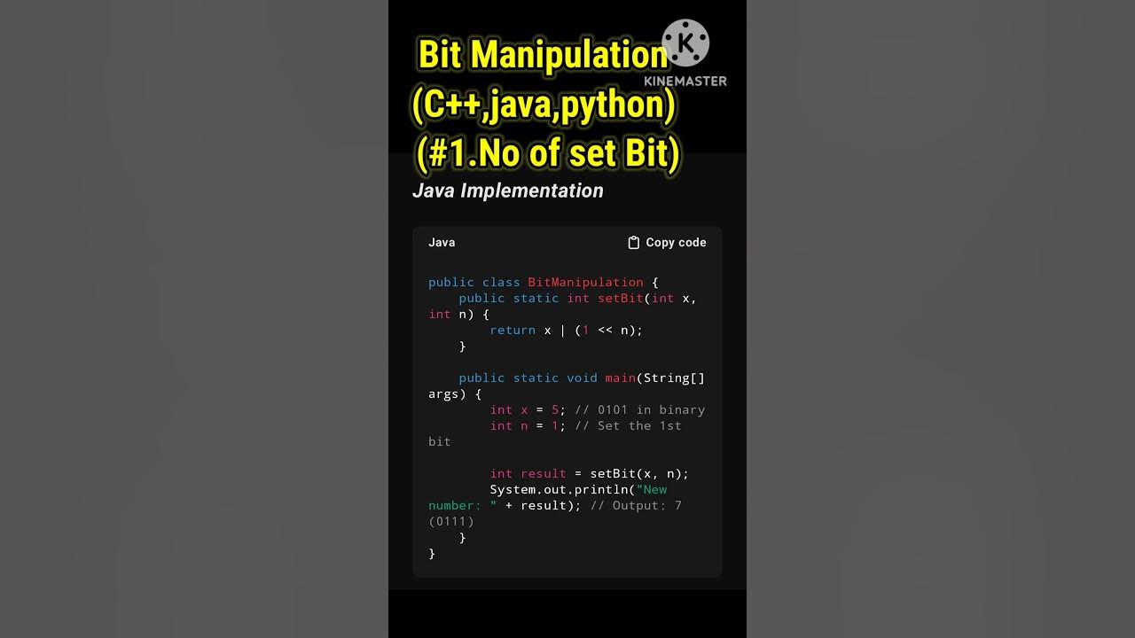 But manipulation | No. Of set bit #technogamerz #bitmanipulation #dsa #placement #codingtech # ...