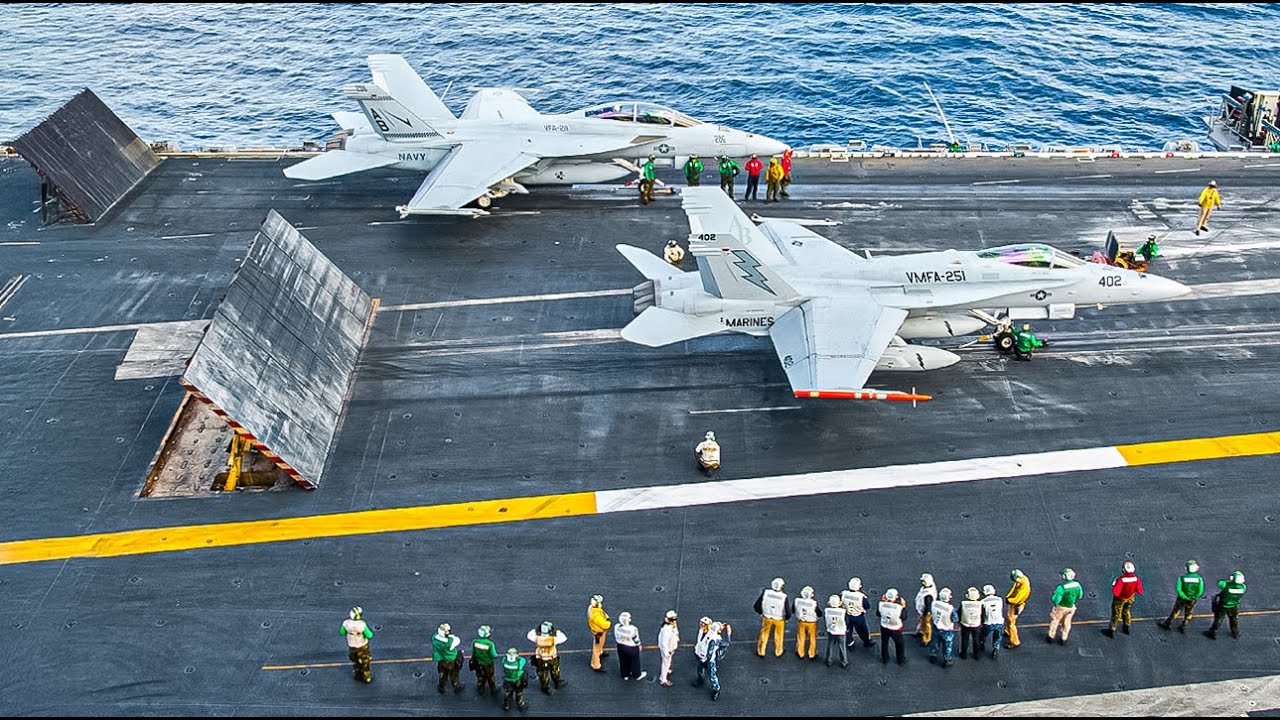 U.S. Navy • Sailors in Action During Intense Flight Deck Operations ...