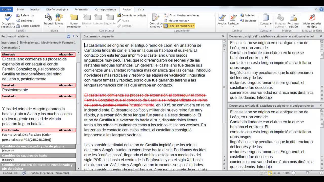 comparar y revisar documento en word - YouTube