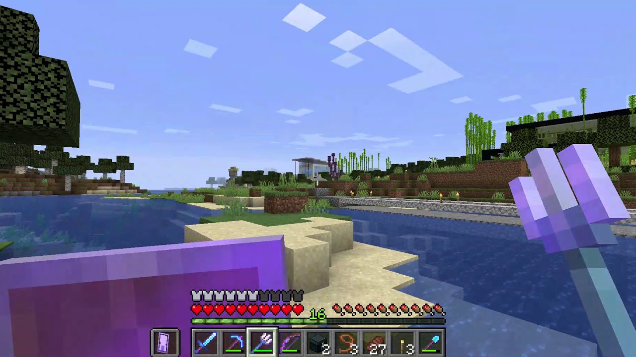 Minecraft 1.16.3 | Testing the Riptide with the Trident - YouTube