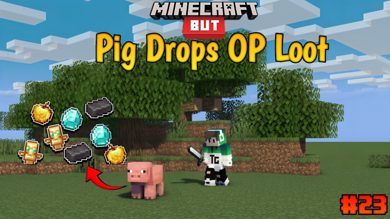 Minecraft,But Pig Drops OP Loot🤩 | Minecraft | Gameplay #23 - YouTube