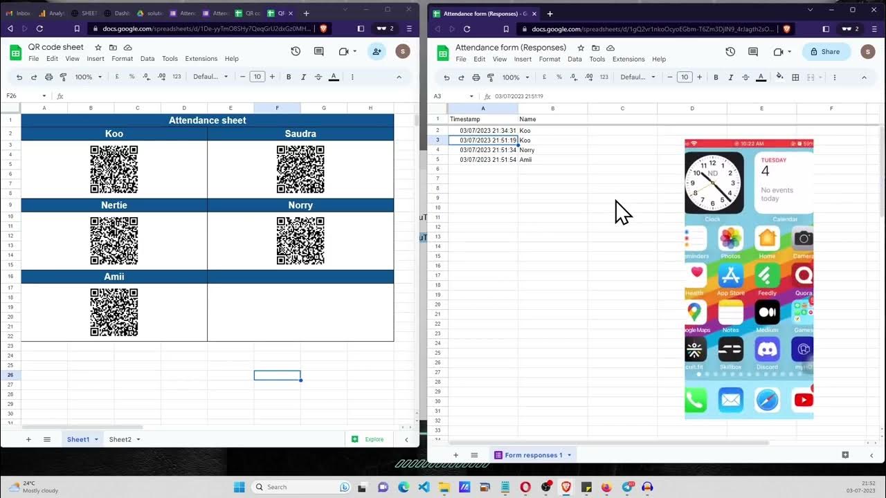 QR code attendance system using google sheets intro - YouTube