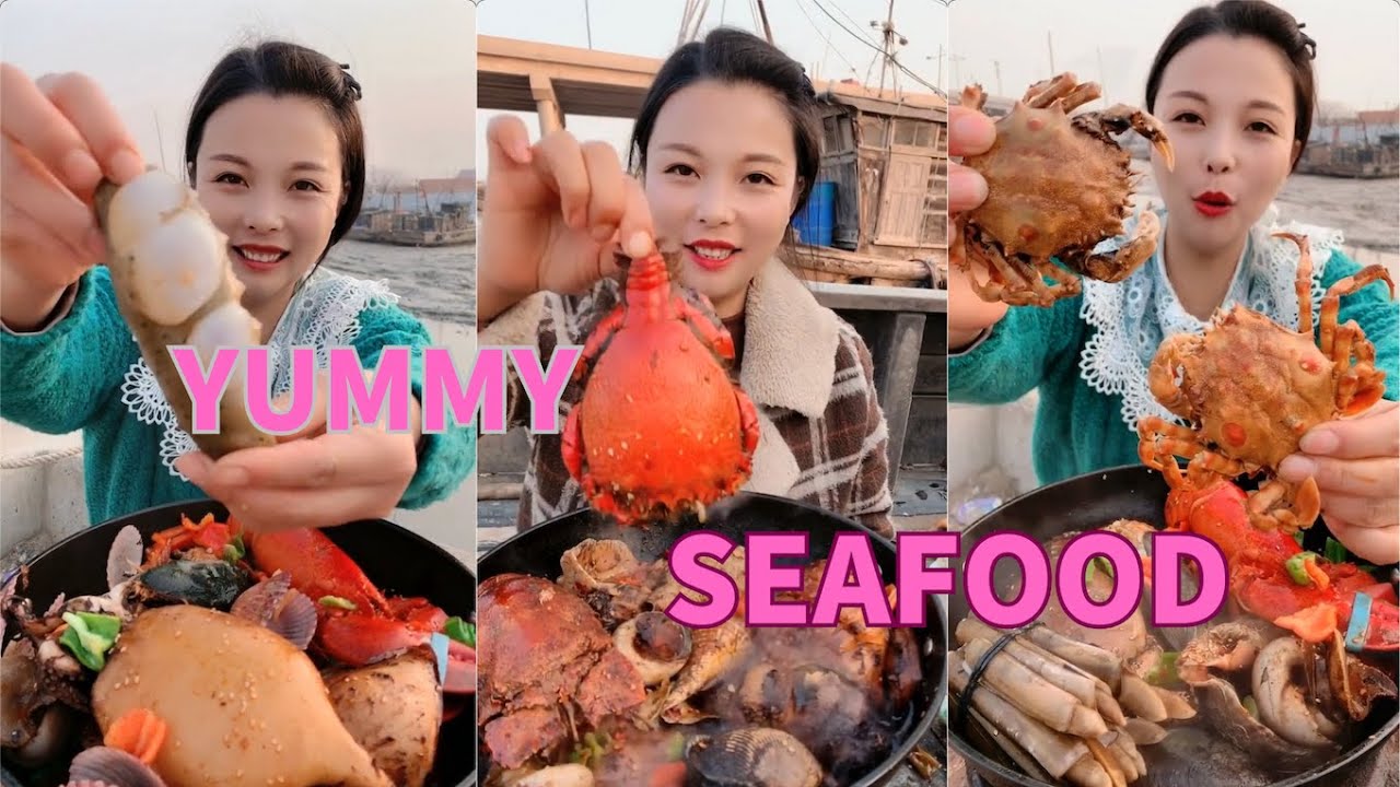 EATING WITH MM eats sea cucumber, squid, pipa shrimp, scallops and ...