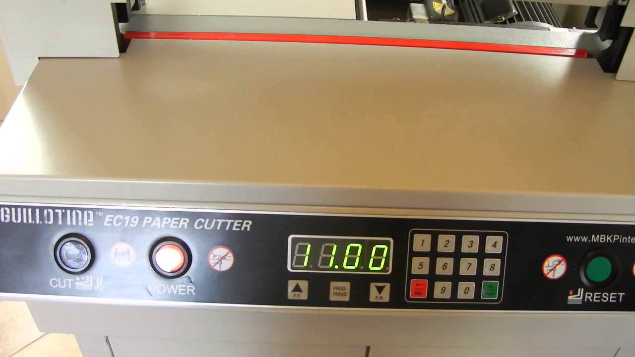 Guillotine® EC17/EC19 Back Paper Push Length Adjustment - YouTube