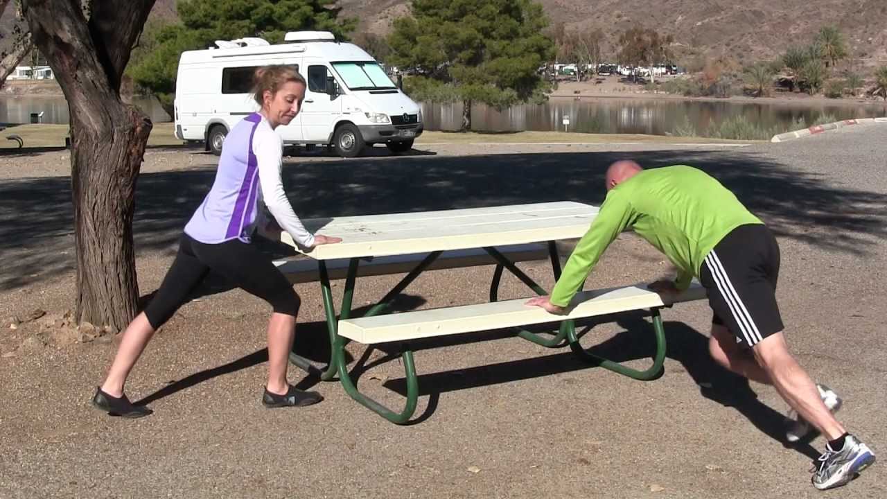 Picnic Table Workout at Buckskin Mountain State Park - YouTube