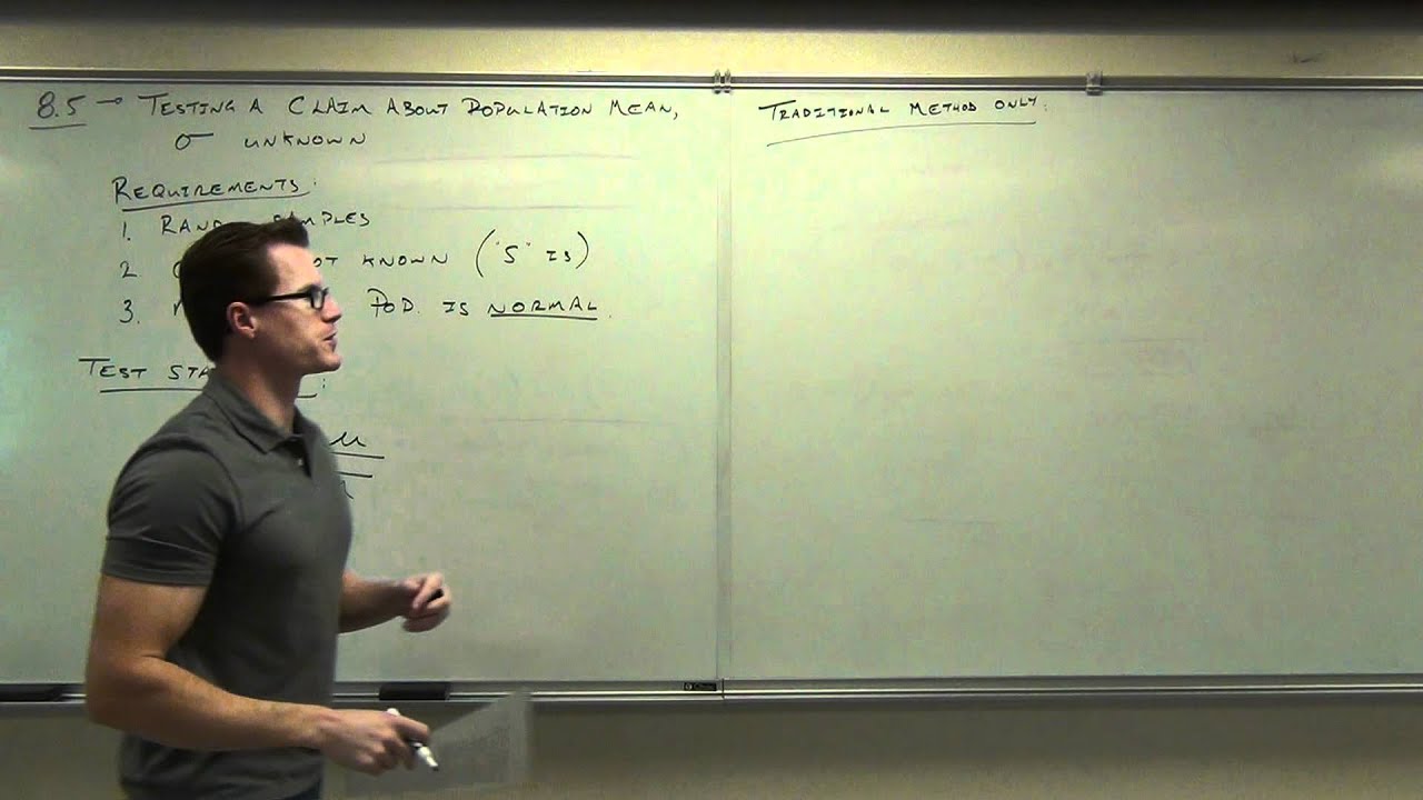 Statistics Lecture 8.5 Part 1 - YouTube