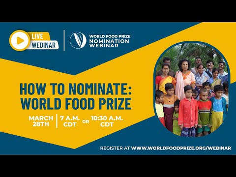 World Food Prize Webinar: How to Nominate - YouTube