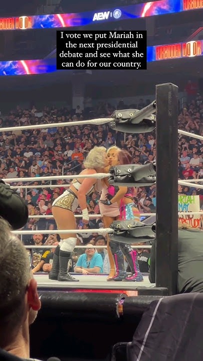 Triple kiss between Toni Storm, Mariah May & Mina Shirakawa 😘😘😘 #aewforbiddendoor #tonistorm # ...