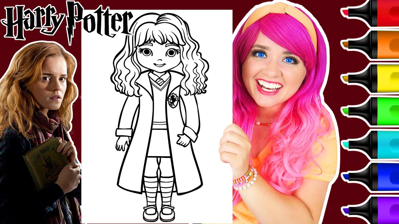Coloring Cute Hermione Granger Harry Potter Coloring Page | Ohuhu Art ...