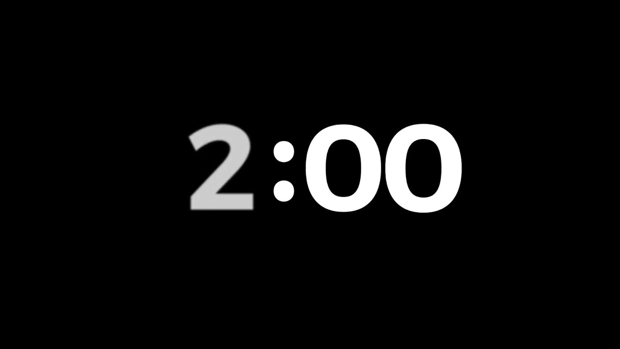 2 Minute Countdown Timer | Simple Black and White Timer for Focus ...
