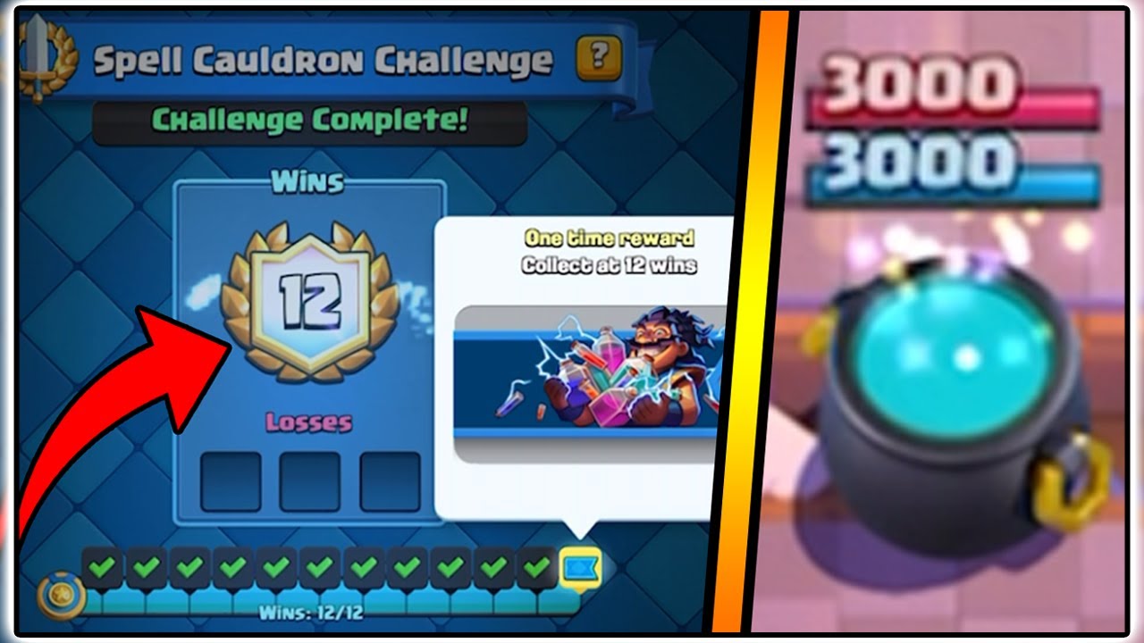 12-0 SPELL CAULDRON CHALLENGE | CLASH ROYALE | BEST SPELL CAULDRON ...