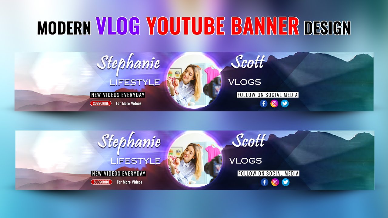 YouTube Banner Design | Vlog YouTube Channel Banner Design | How To ...