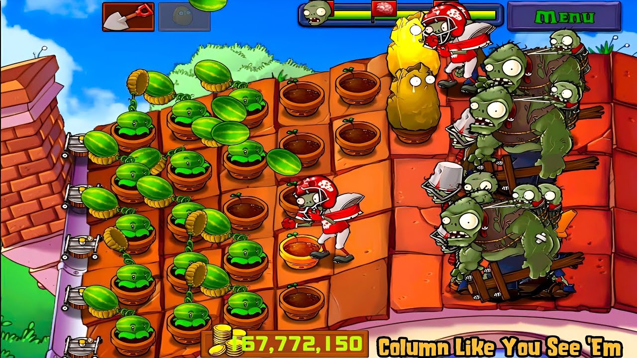 PVZ:*ROOF GARGANTUAR ZOMBIES MEGA CHALLENGE* | Pvz Gameplay | Pvz Mini ...