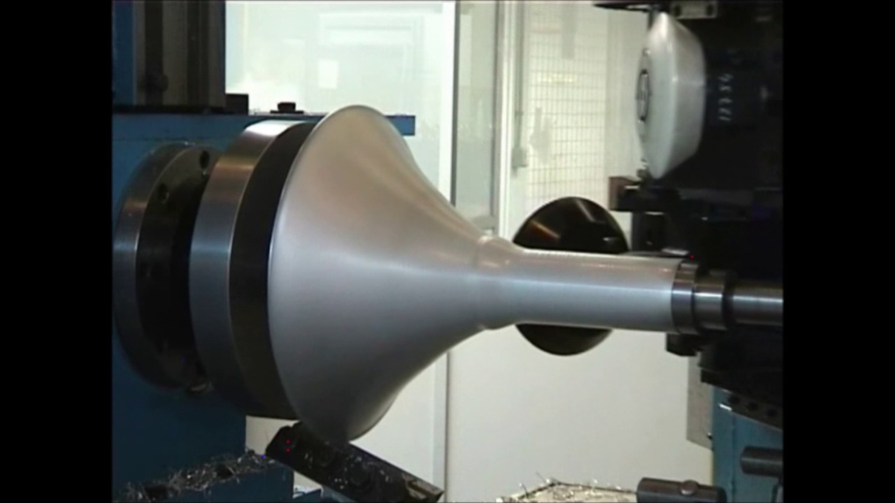 DENN ZENN-100 CNC metal spinning machine in action - YouTube