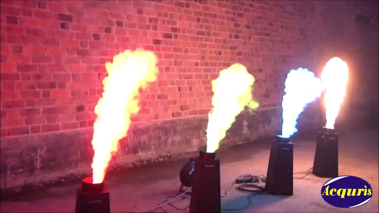 fire machine flame color skyshowfx rental - YouTube