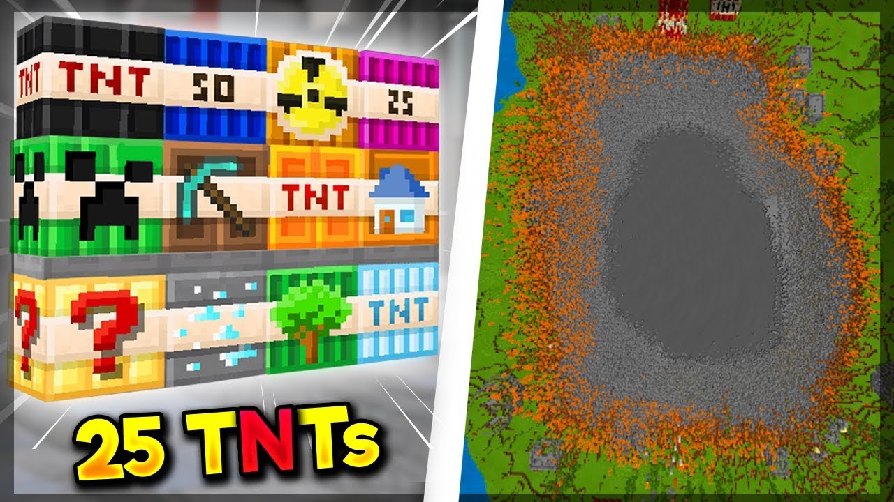 Testamos AS NOVAS 25 TNTS do MINECRAFT (explode até bedrock) - YouTube