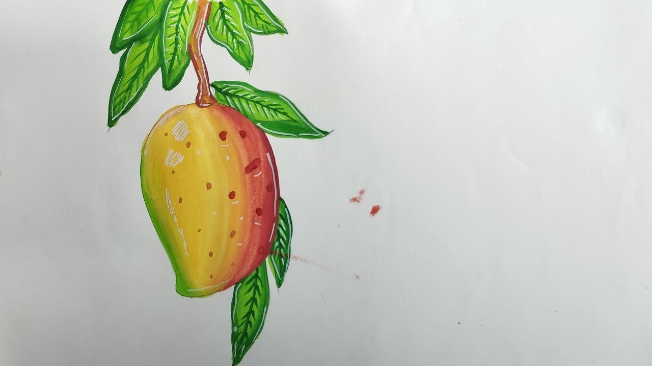 How to draw a mango 🥭 Realistic Mango drawing tutorial #mango # ...