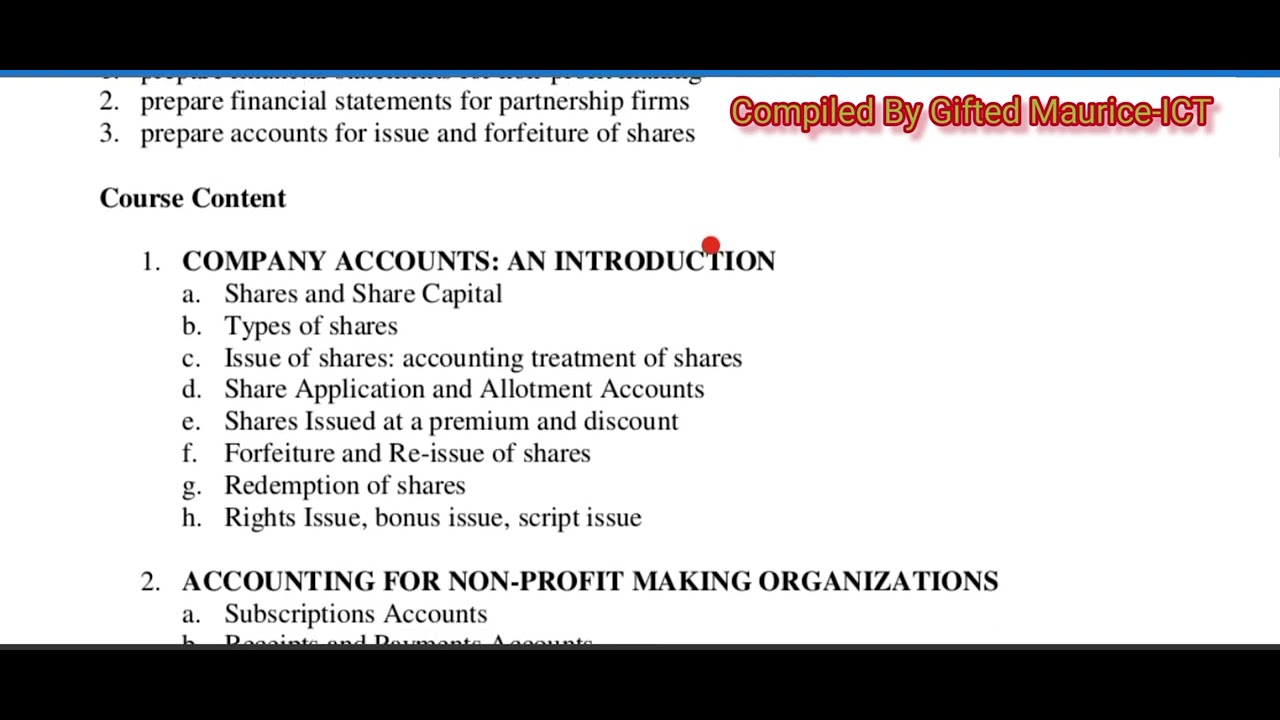 PRINCIPLES OF ACCOUNTING II - INTRODUCTION. - YouTube