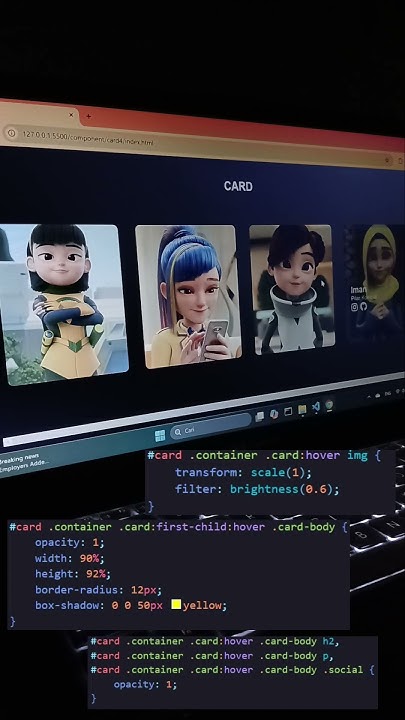 Card animation use html css #frontend #frontendwebdeveloper #html #css - YouTube