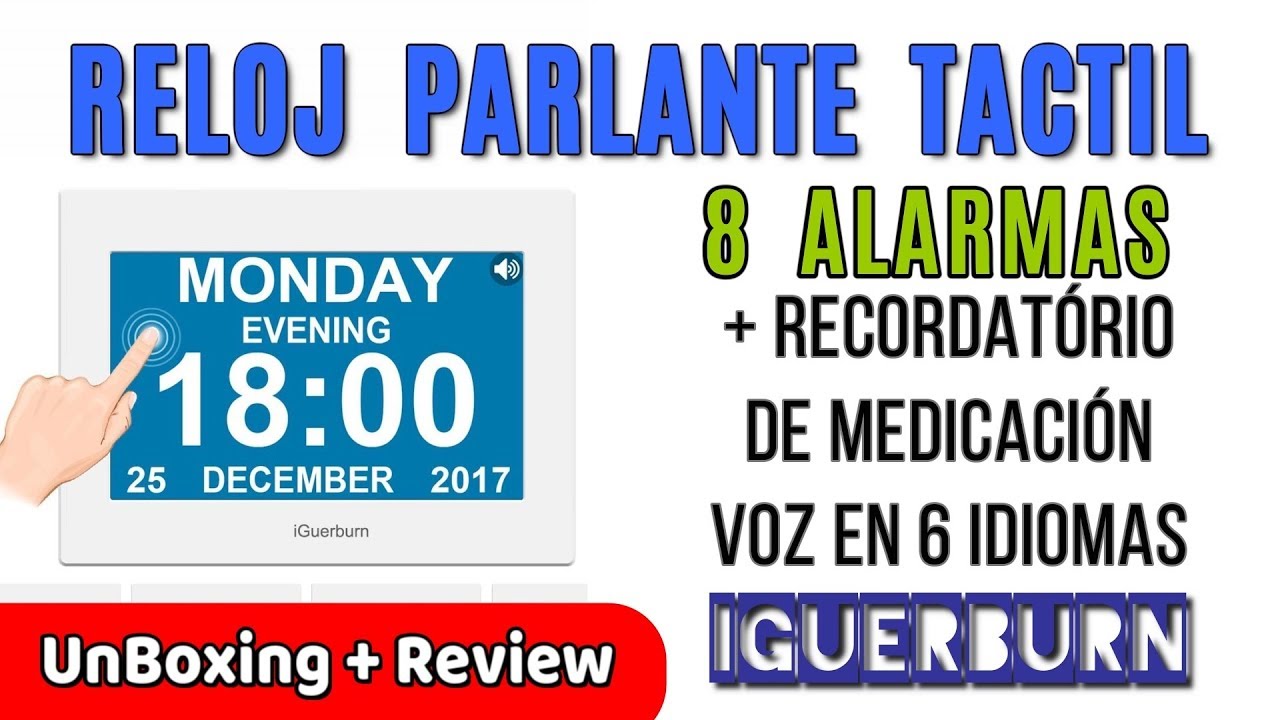 iGuerburn Reloj Parlante Digital con Calendario, tambien para Ciegos ...