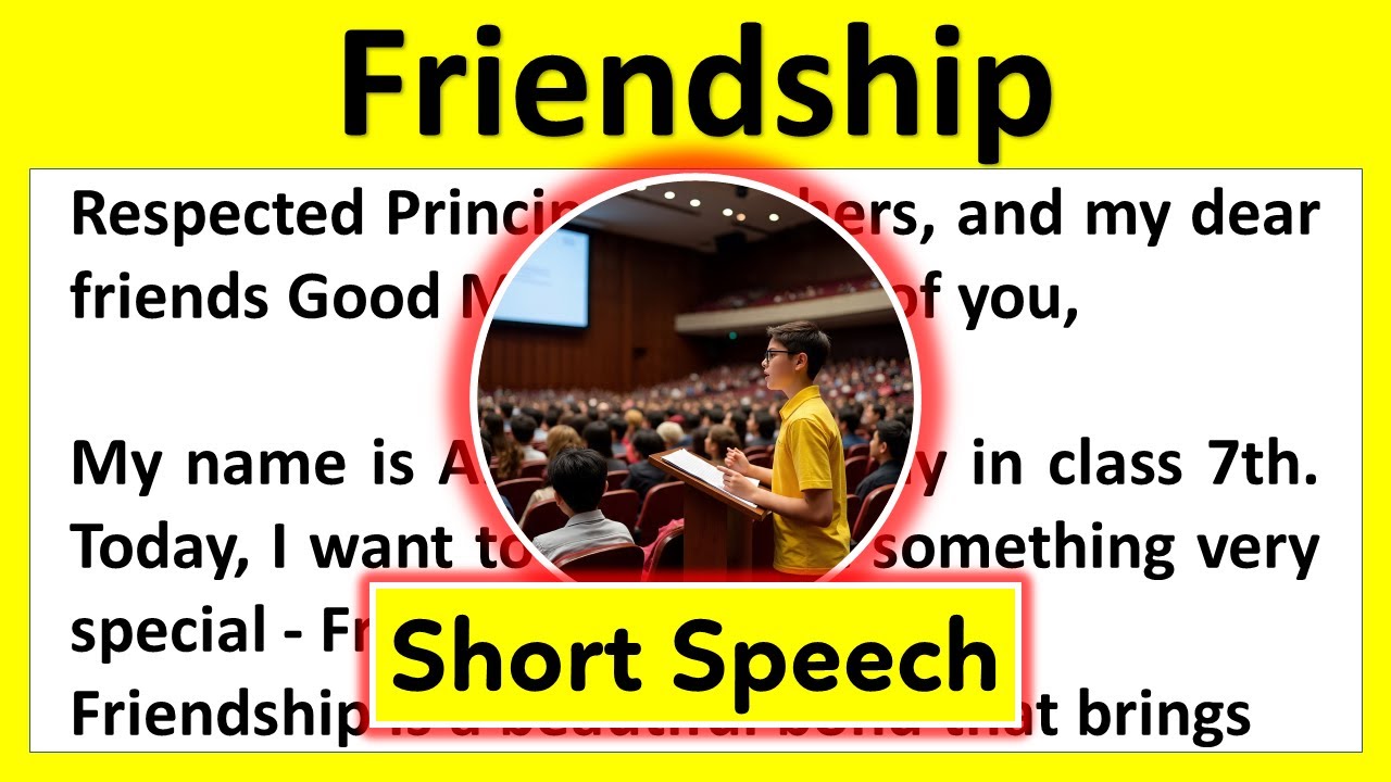 Short speech on Friendship in English for students | 5-minute speech on ...