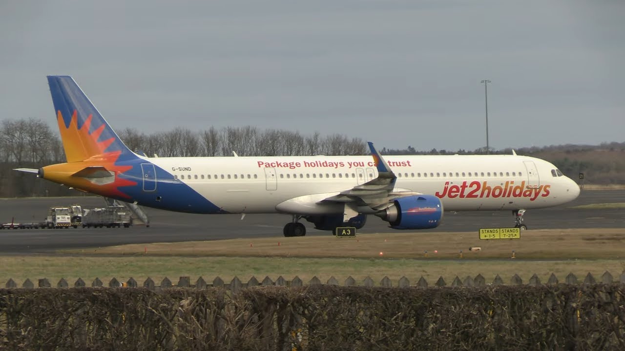 Jet2 A321 Neo arriving and departing Newcastle international airport ...