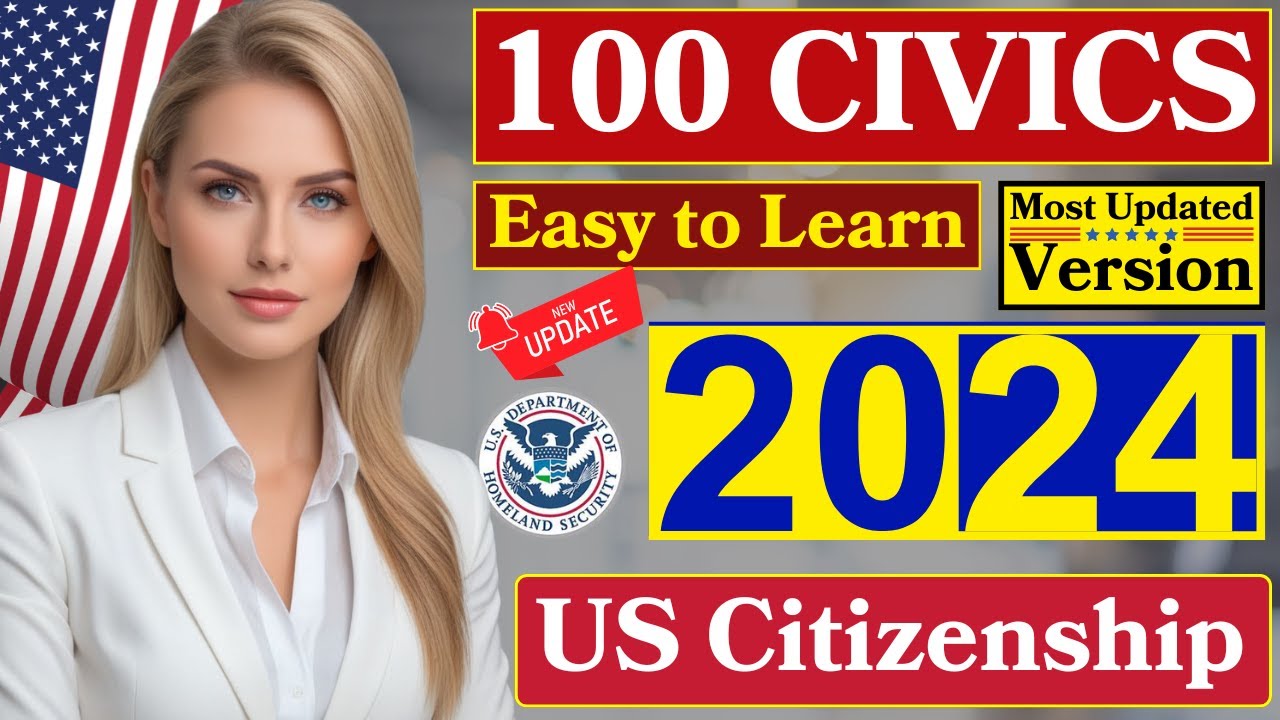 (2024) Easy to learn the 100 Civics Questions for US Citizenship Test ...