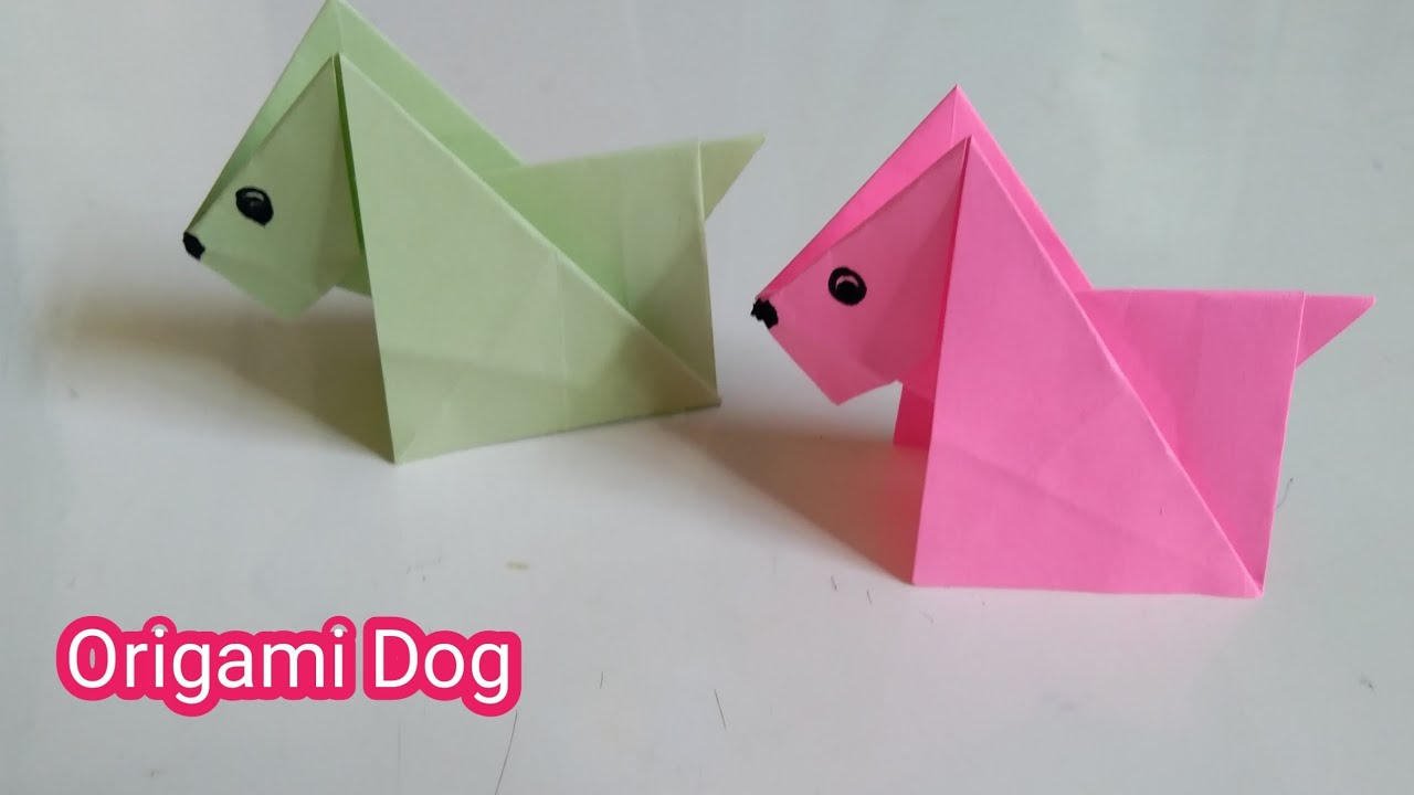Cara Membuat Bentuk Anjing Dengan Kertas Origami | Origami Dog - YouTube