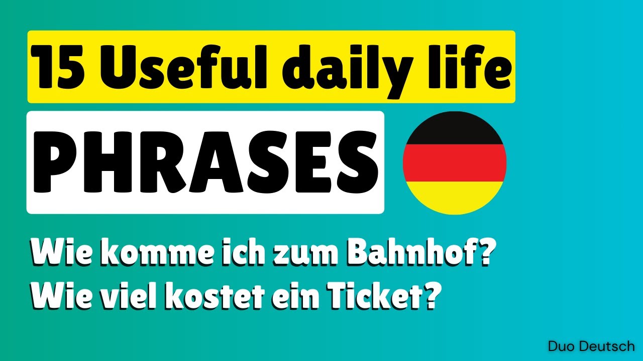 15 Useful German daily life phrases - Redewendungen (Learn German A1-A2 ...