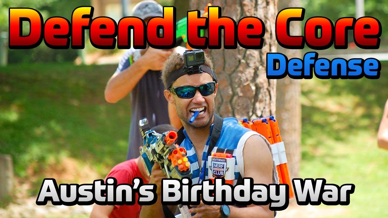 Nerf Defend the Core - Defense (Austin's Birthday War at East Cobb Park ...