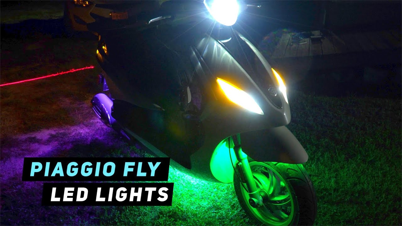 Piaggio Fly 150 LED Lights / Mods | Mitch's Scooter Stuff - YouTube