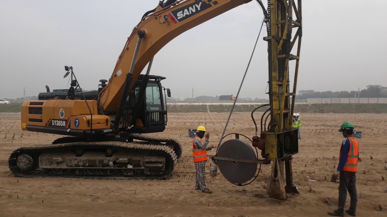 Prefabricated Vertical Drain PVD Padma Rail link project - YouTube
