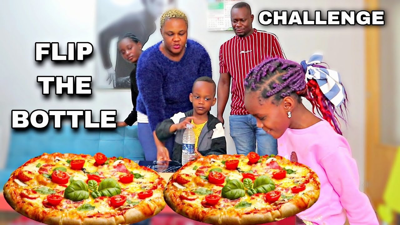 HILARIOUS VIRAL BOTTLE FLIP CHALLENGE ft PIZZA - YouTube