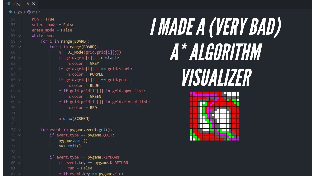 I Made (Very Bad) A* Algorithm Visualizer - YouTube