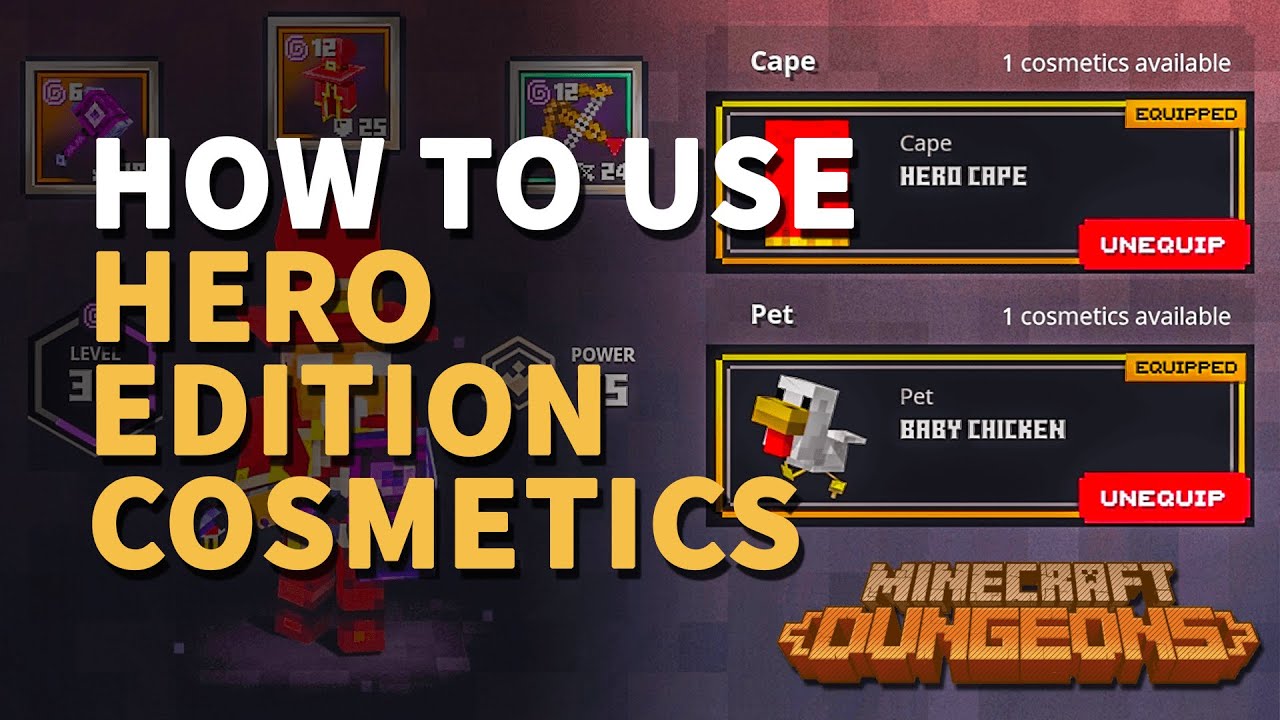 Hero Edition Cosmetics Minecraft Dungeons (How to use Hero Cape and ...