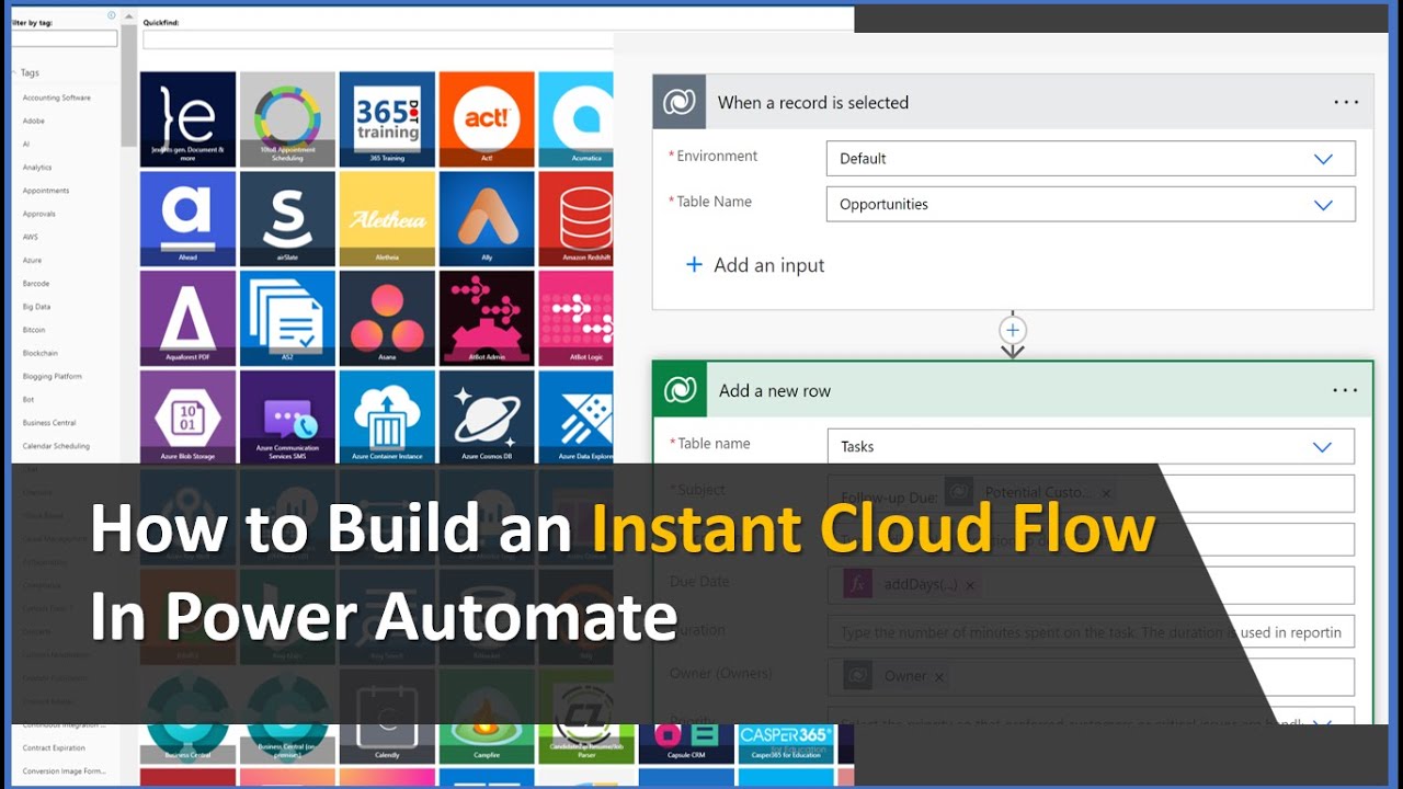 How To Build An Instant Could Flow In Power Automate Youtube