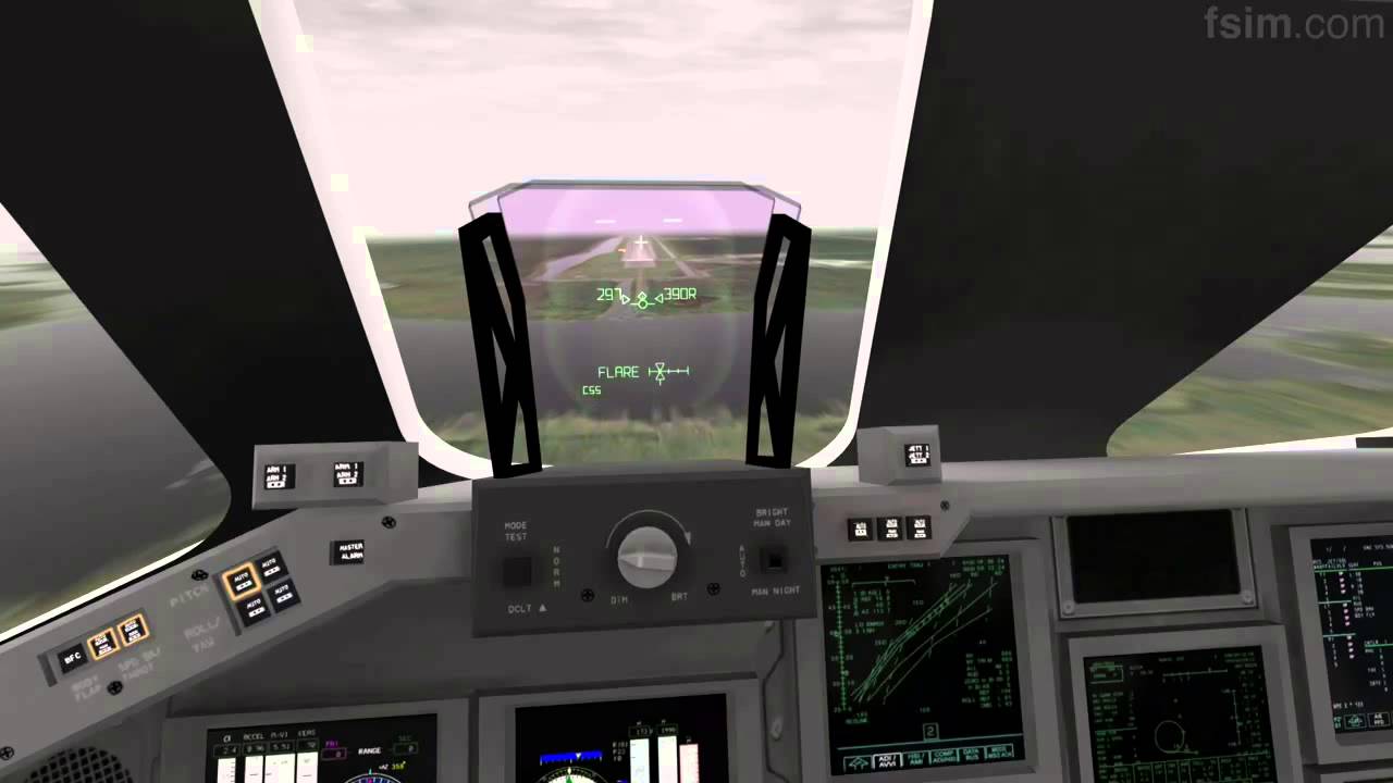 Space shuttle cockpit landing F-Sim - YouTube