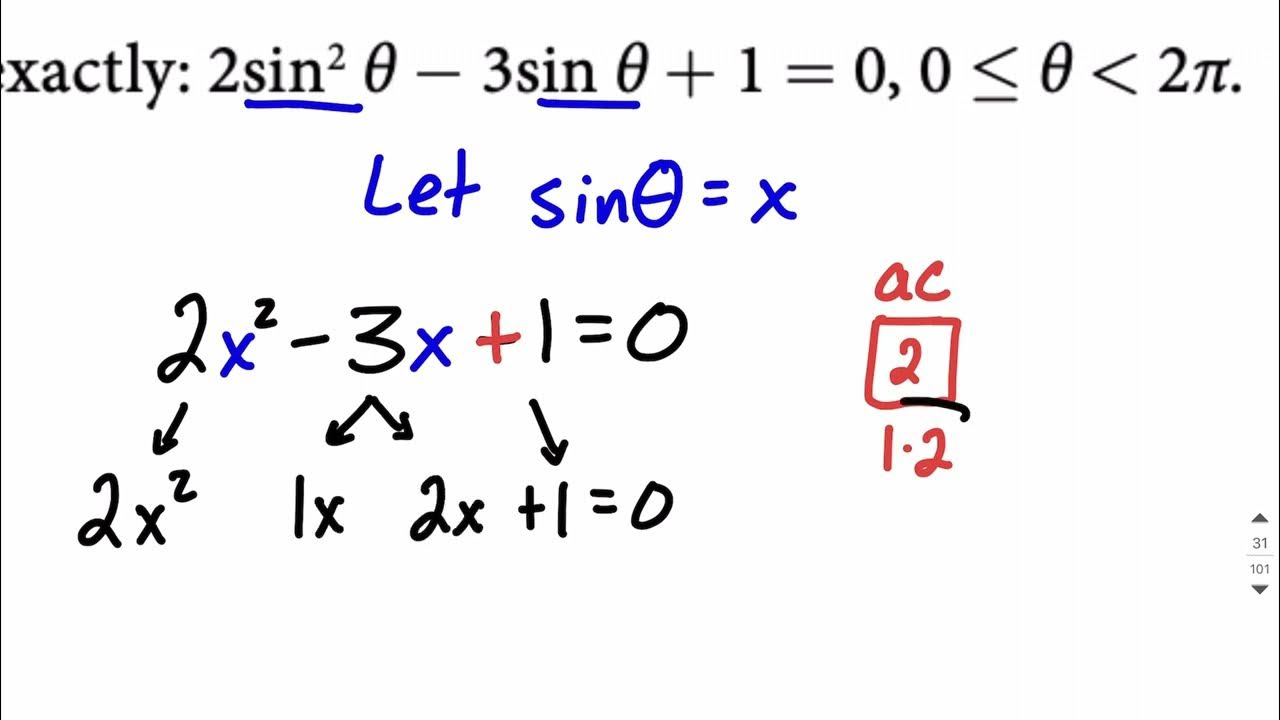 Factor and solve trig equation with sin(theta) - YouTube