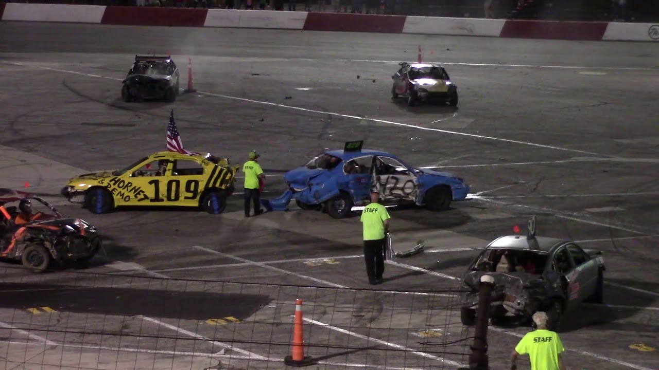 Indy Speedrome Spring 2019 FWD Stock Derby Feature 1 - YouTube