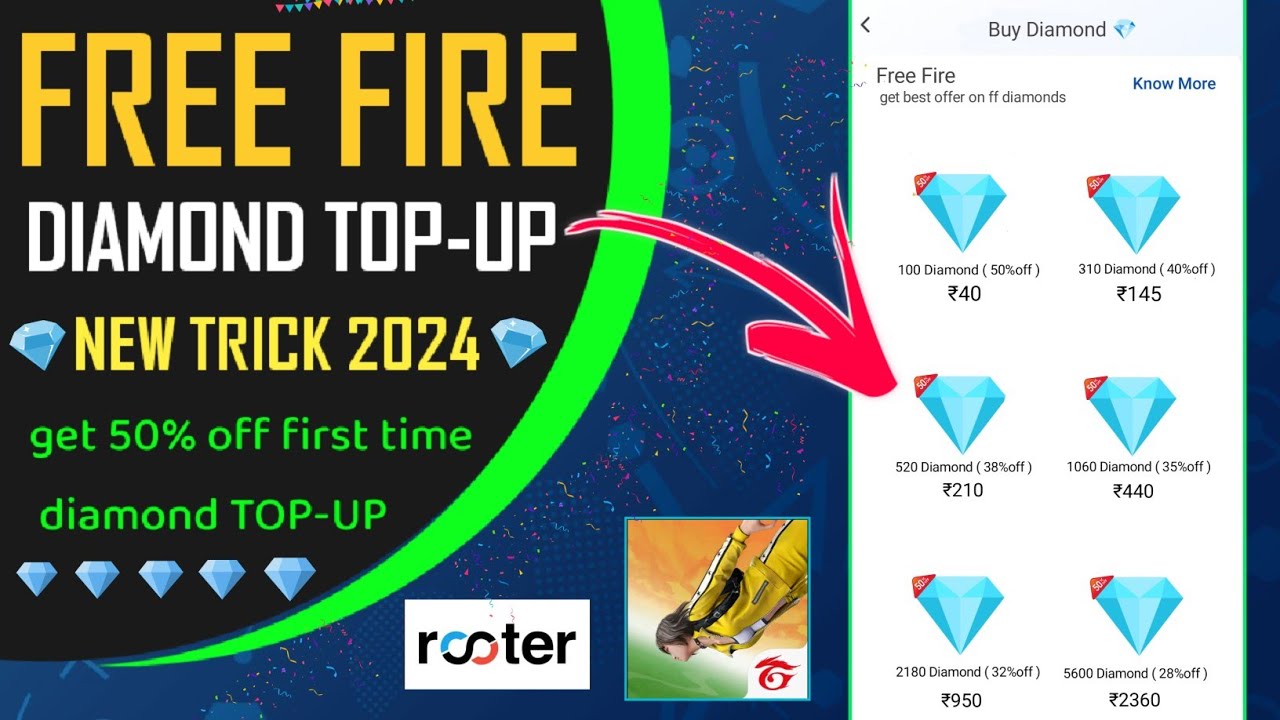 Free Fire Diamond Top up Rooter App | Free Fire Diamond Top up | FF Diamond Rooter shop se kaise ...