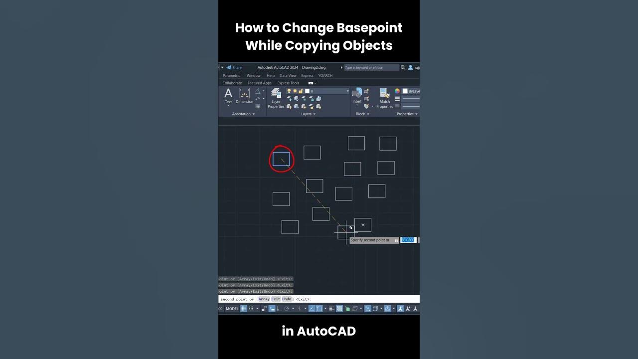 How to Change Basepoint While Copying Objects in AutoCAD | Easy Tutorial #shorts #autocad - YouTube
