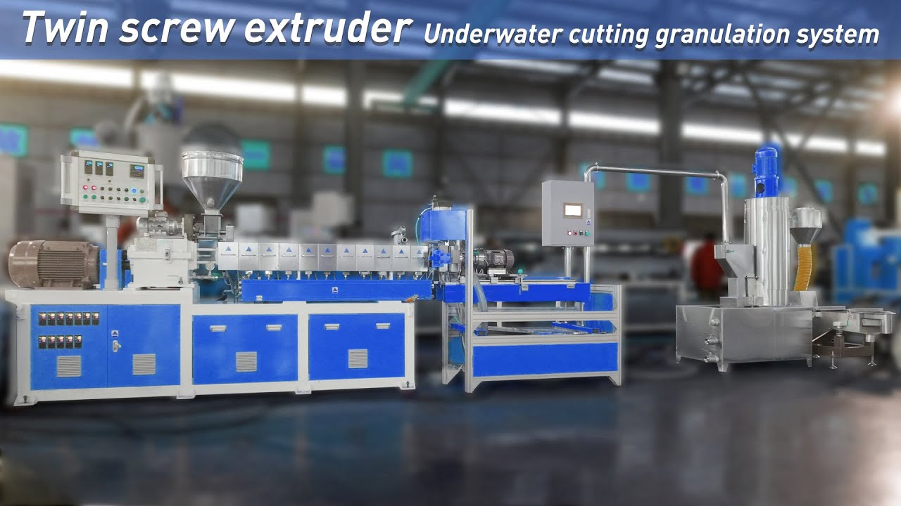 Twin screw extruder ------ Underwater cutting granulation system - YouTube