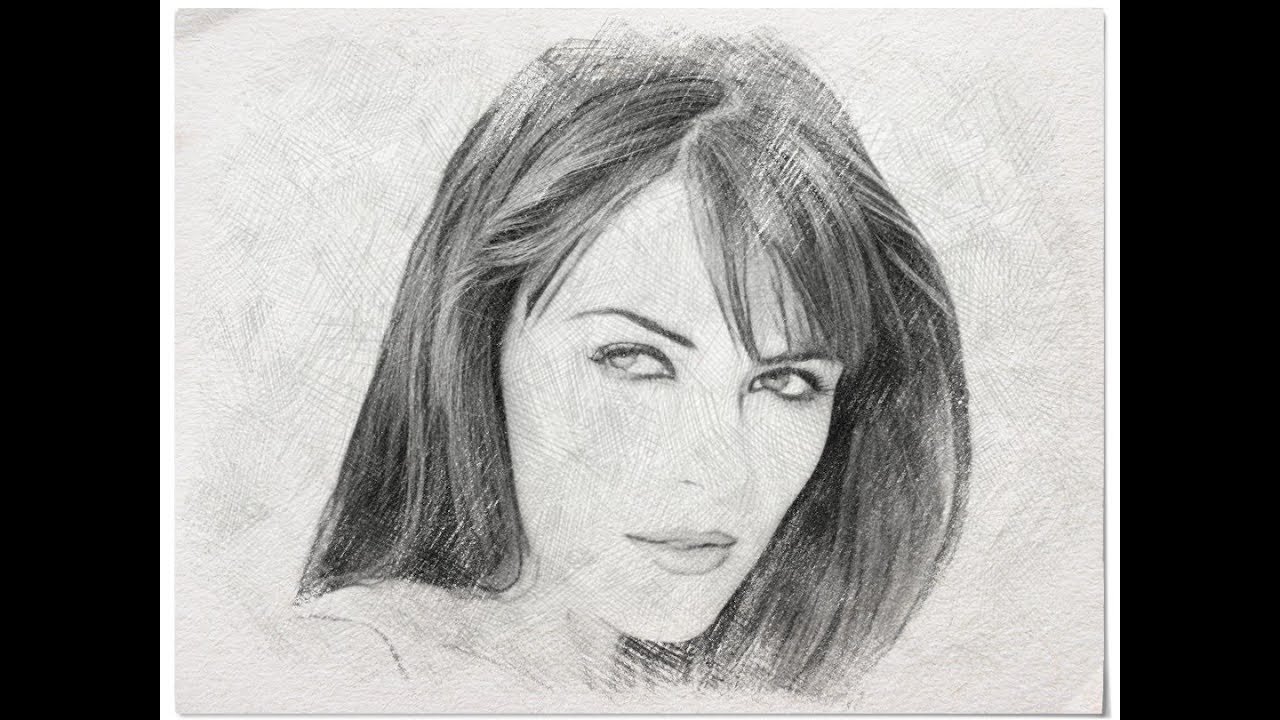 Elizabeth Hurley Speed Drawing - YouTube