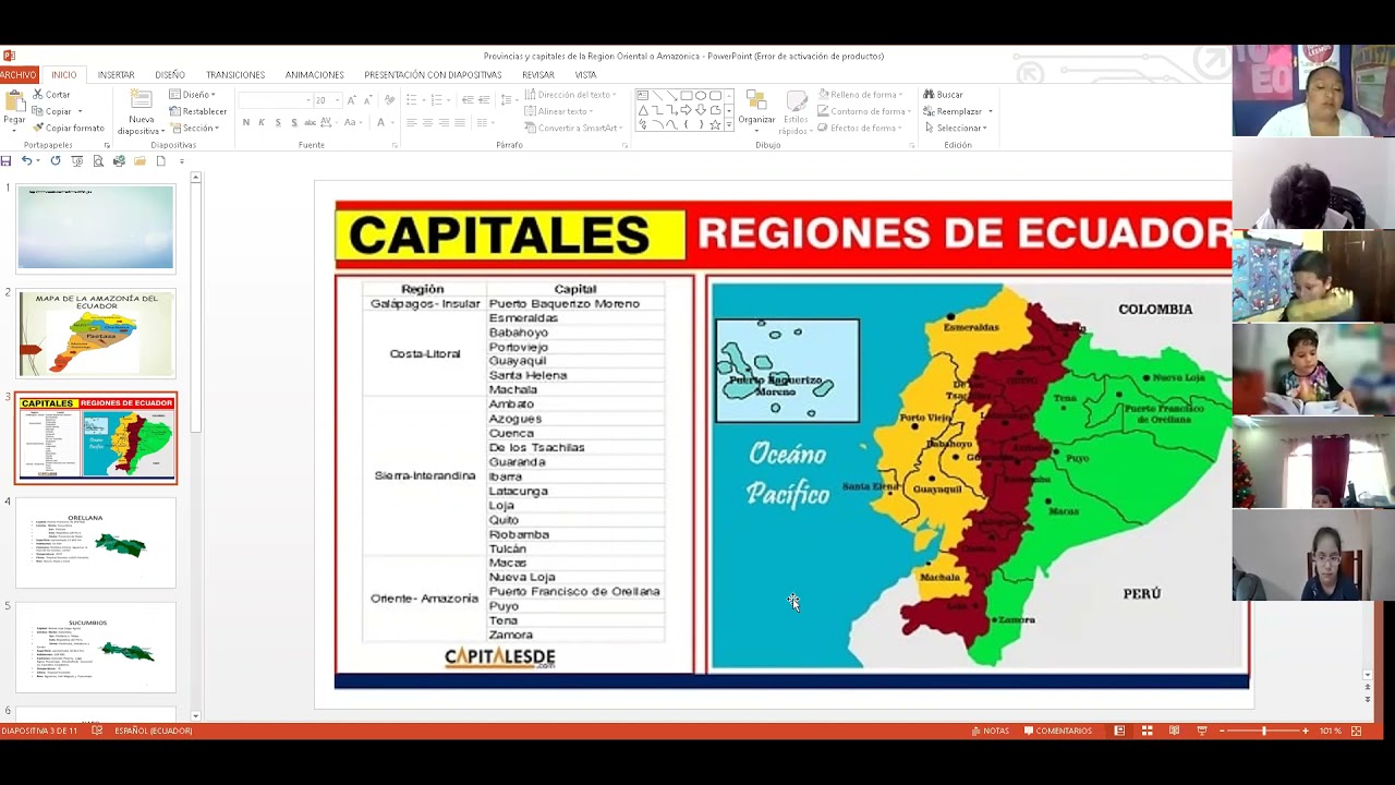 PROVINCIAS Y CAPITALES DE LA REGIÓN ORIENTE O AMAZÓNICA - YouTube
