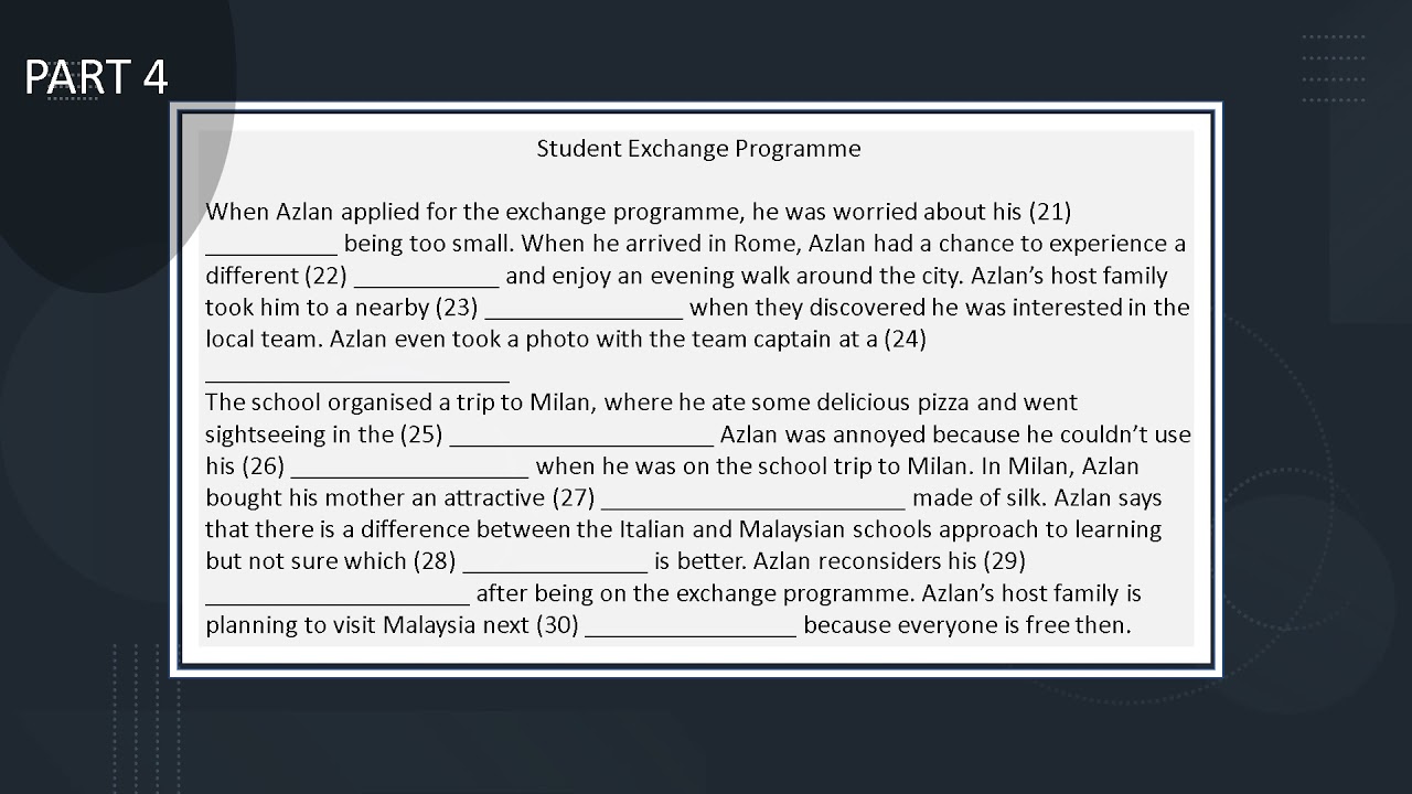 SPM LISTENING PART 4 - YouTube